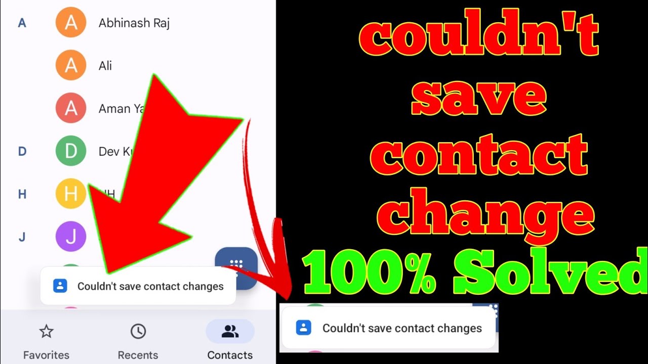 how to solve couldn't save contact changes // fix couldn't save contact ...