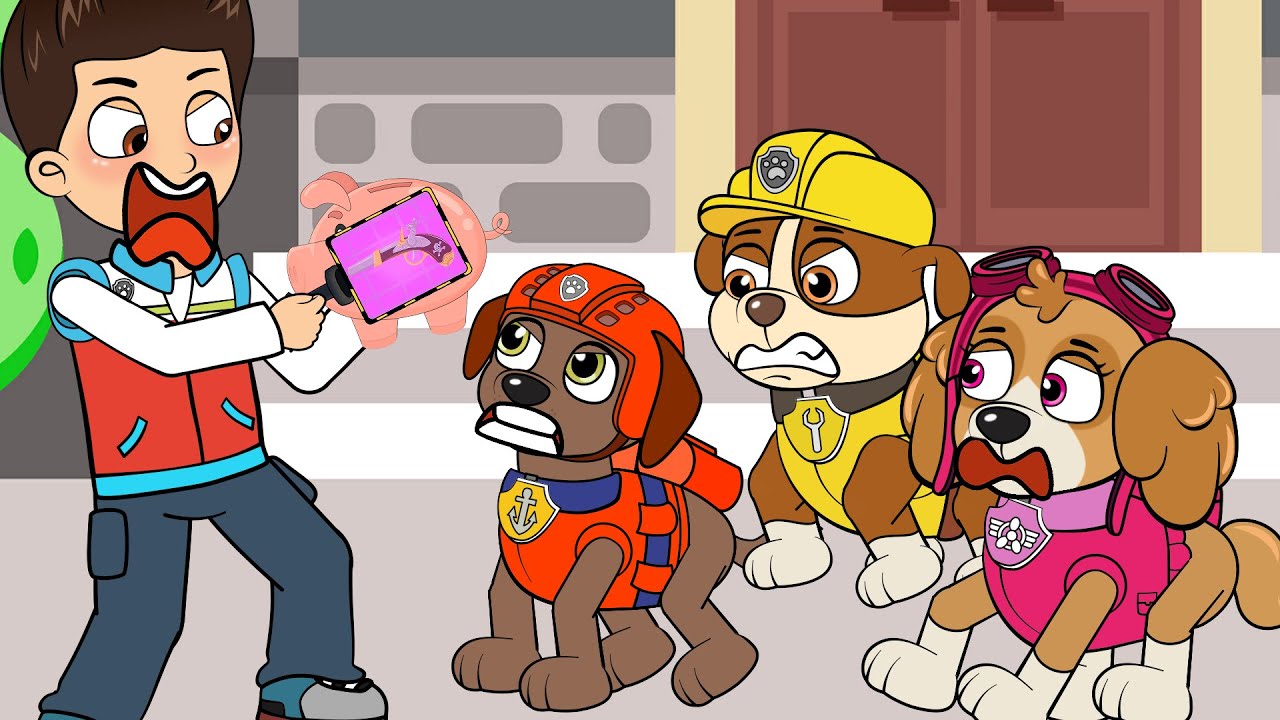 OMG! Zuma can't bring weapons into the bank! | Funny Paw Patrol ...