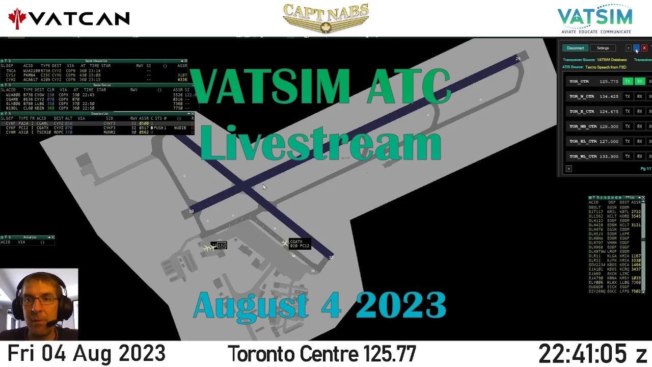 Toronto Centre ATC VATSIM Livestream - YouTube