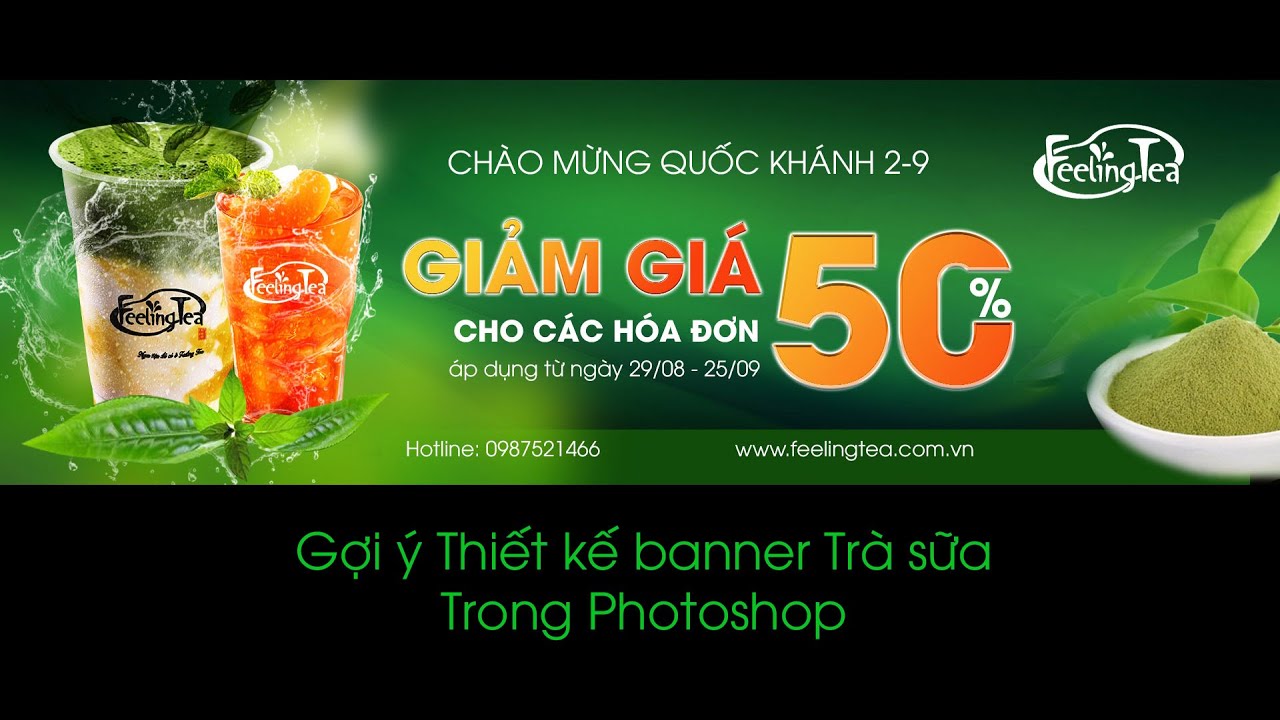 Cách thiết kế Banner trà sữa trên Photoshop Fpoly - YouTube