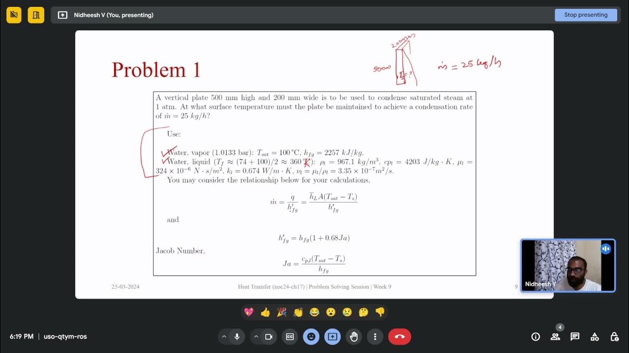Heat Transfer (NPTEL course ID: noc24-ch17) | Week 9 - Problem-solving session - YouTube