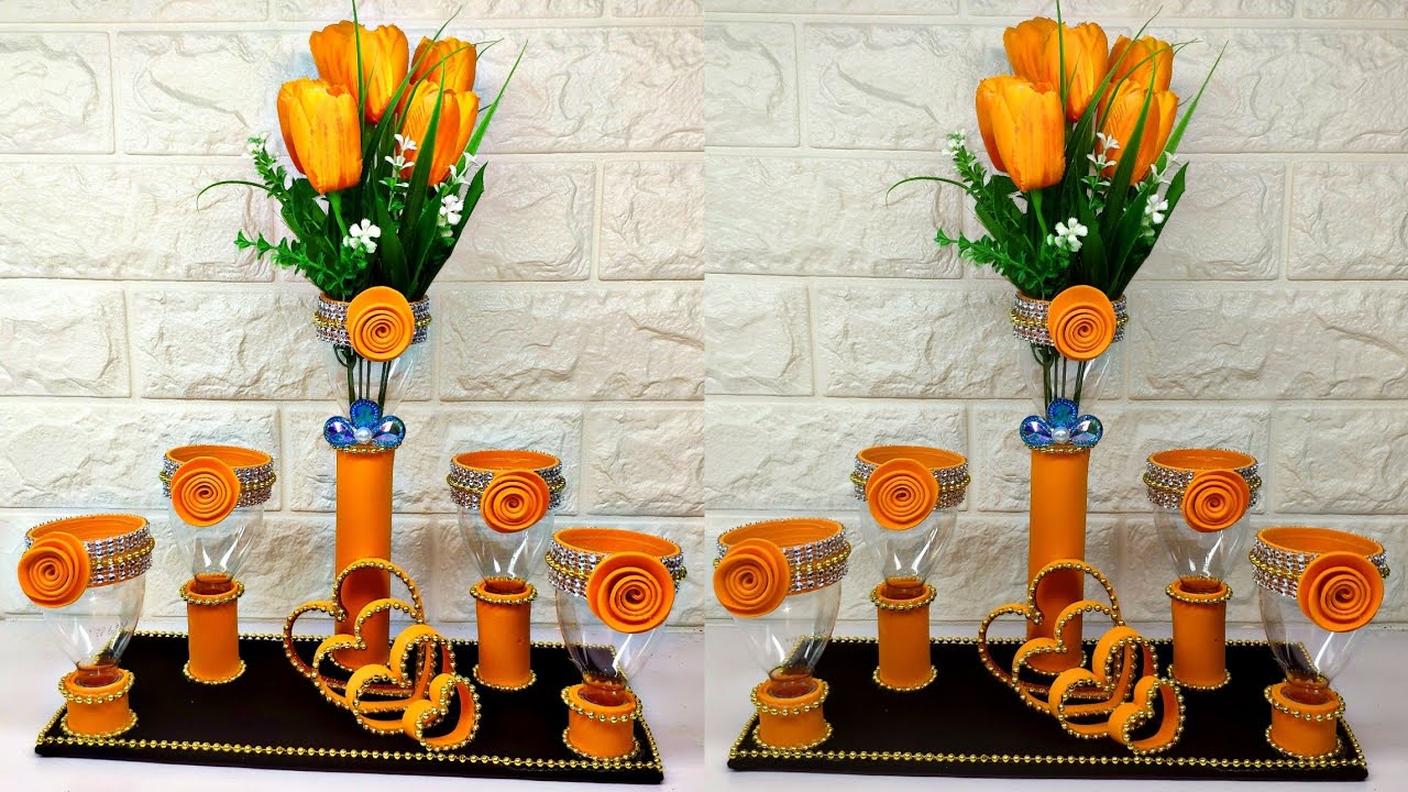 Ide Kreatif - Kreasi Vas Bunga Dari Botol Bekas || Flower Vase From ...