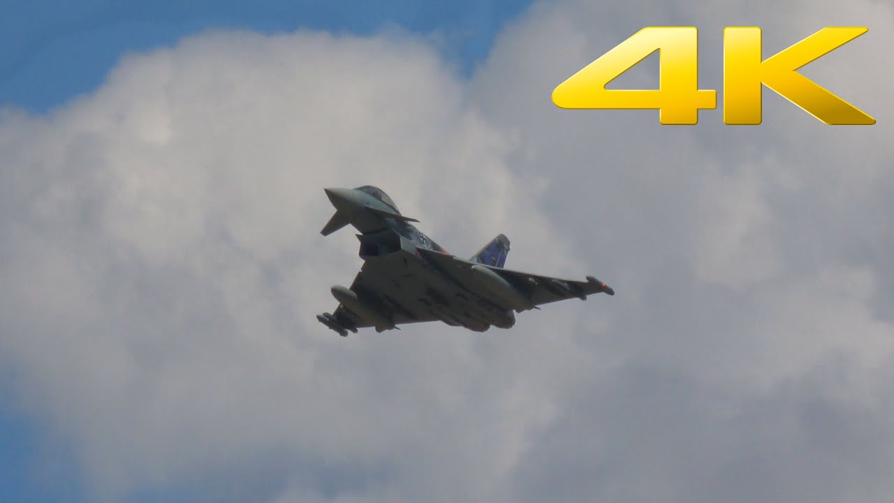 4K | German air force Eurofighter takeoff at Berlin-Brandenburg airport ...