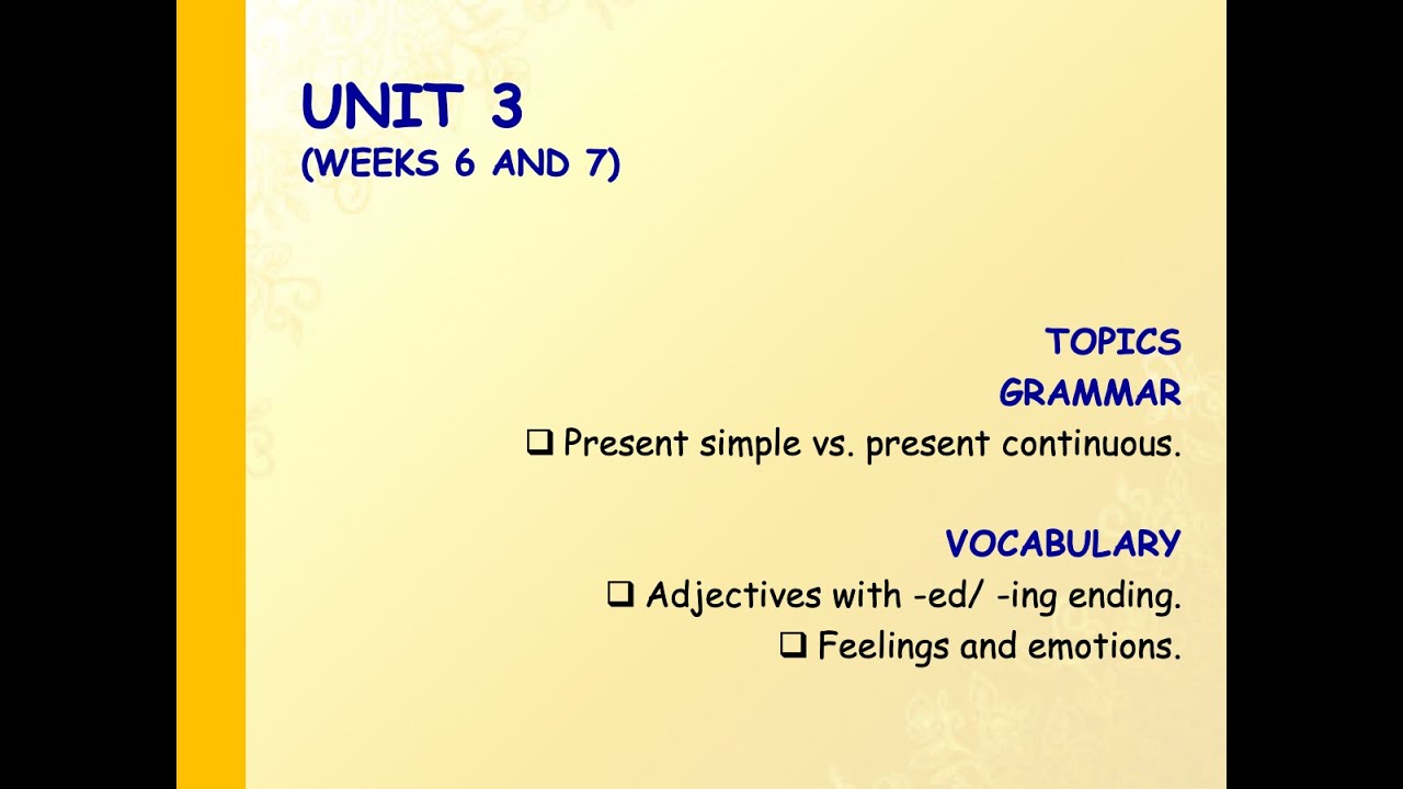 Unit 3 (weeks 6 and 7) - YouTube