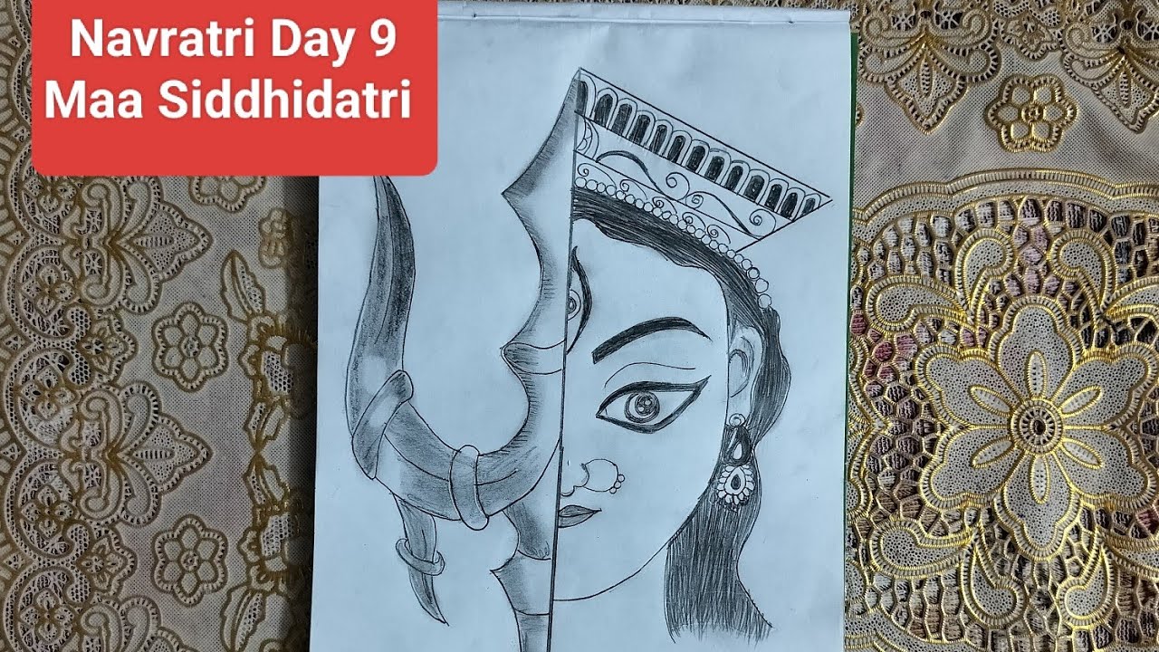How to Draw Maa Siddhidatri || Navratri Special Drawing Day || Pencil ...