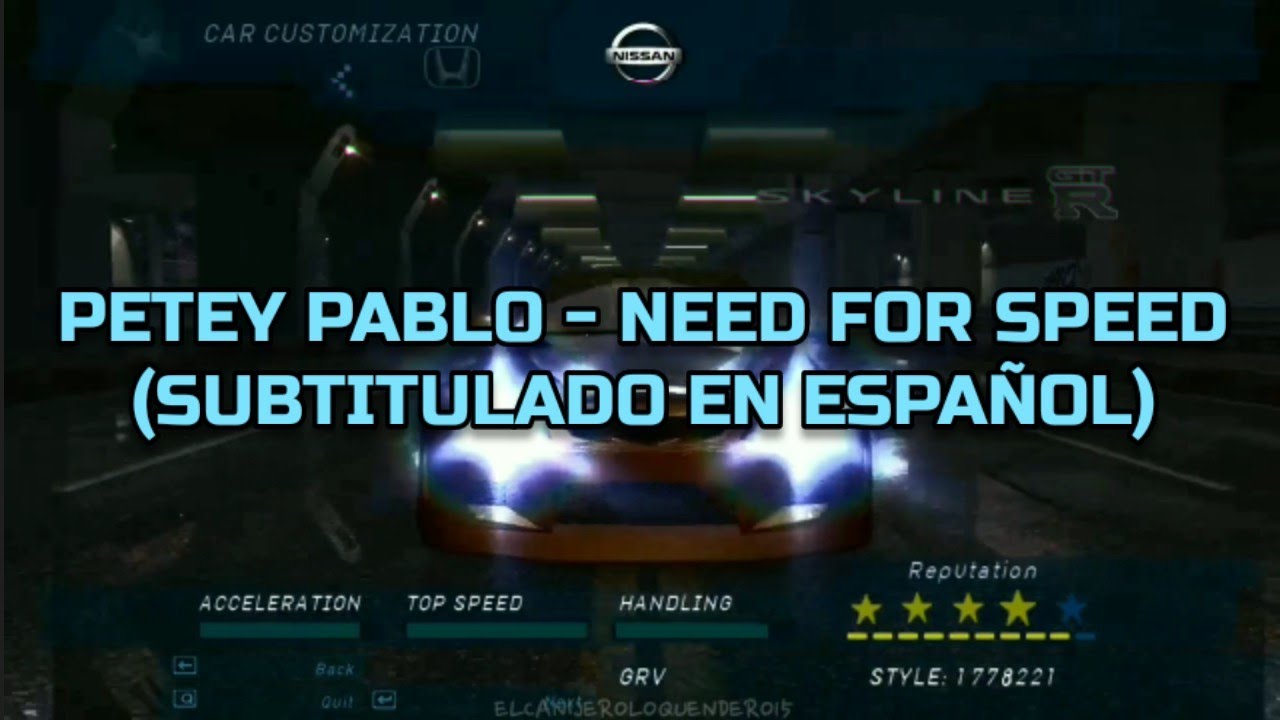 Petey Pablo - Need For Speed | Letra en español [Need For Speed ...