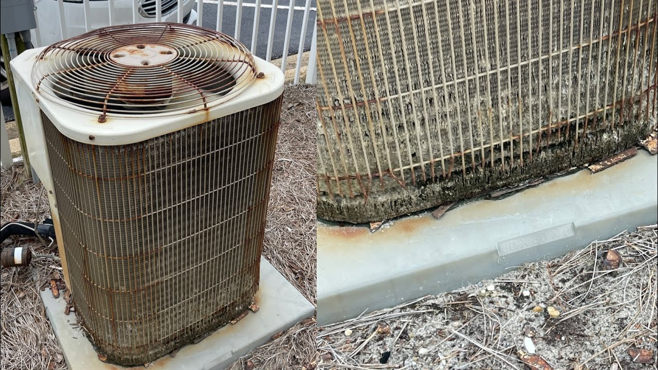 Extremely Rotted Bryant Coast Guard Central Air Conditioner Running ...