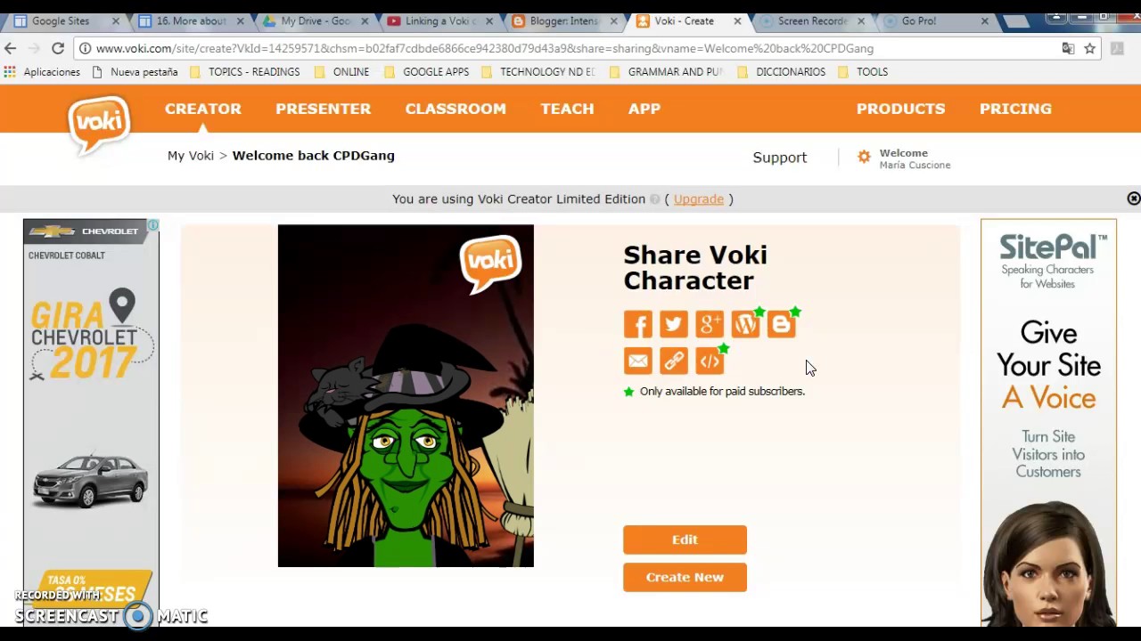 How to link a Voki character to a picture on Blogger - YouTube