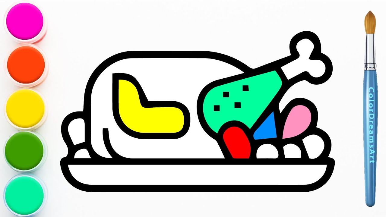 How to Draw a Roast Chicken | Step by Step - YouTube