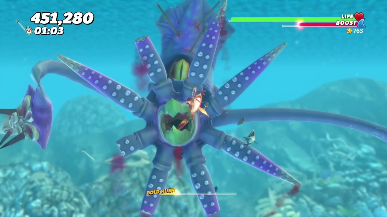 Hungry Shark World Final Boss - The Kraken PS4 - YouTube