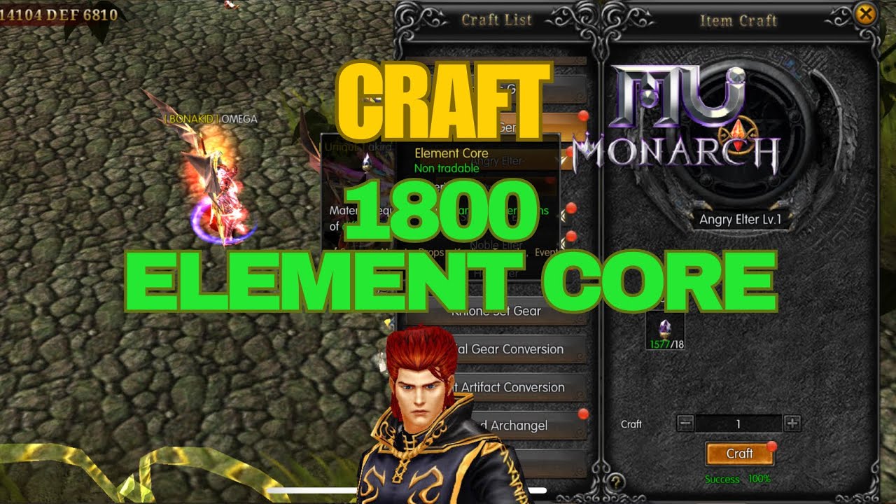 MU MONARCH SEA - Craft - 1800 Element Core #mu #mumonarch #mmorpg - YouTube