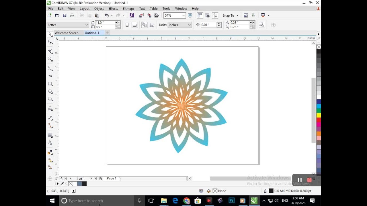 Corel Draw Design. Flower Design # 22. Corel Draw Tutorial. #logo # ...