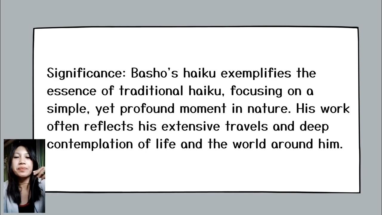 The Haikus by Basho, Hara Sekitei and Matsumo - YouTube