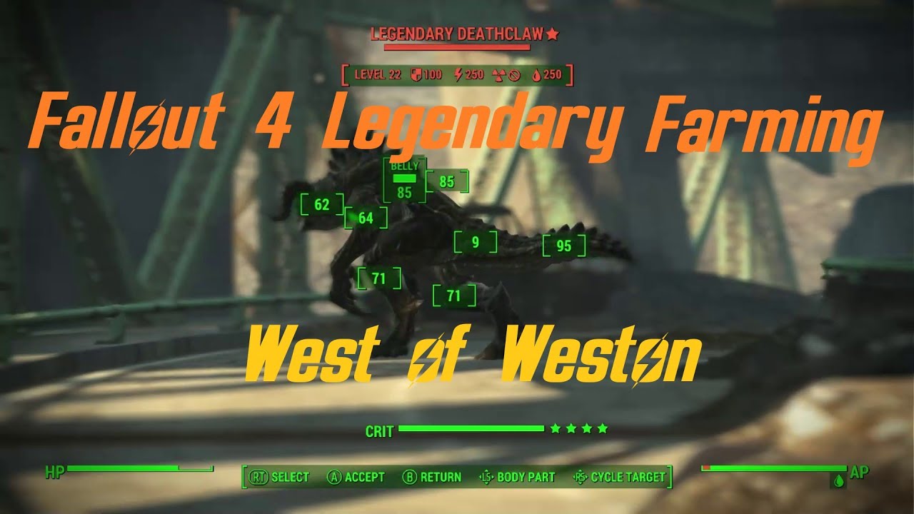 Fallout 4 Legendary Farming West of Weston - YouTube