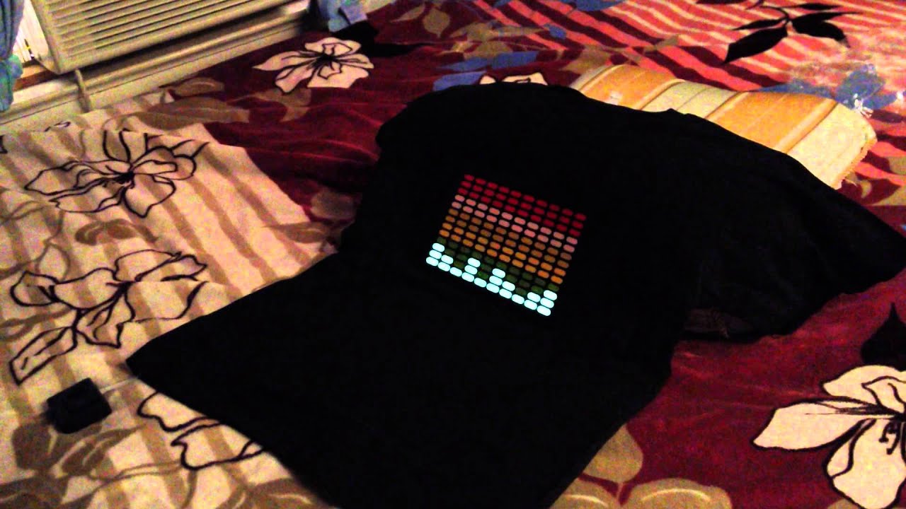 LED Sound activated music light up t-shirt - YouTube
