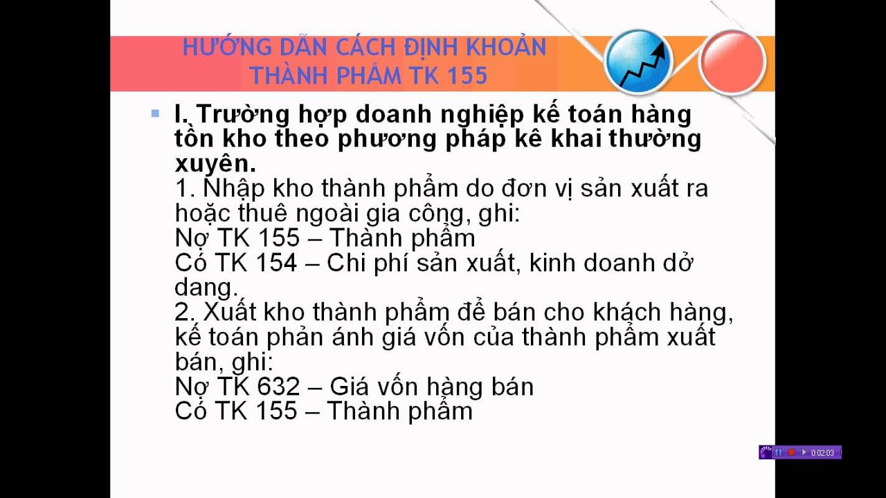 HƯỚNG DẪN CÁCH ĐỊNH KHOẢN THÀNH PHẨM TK 155 - YouTube