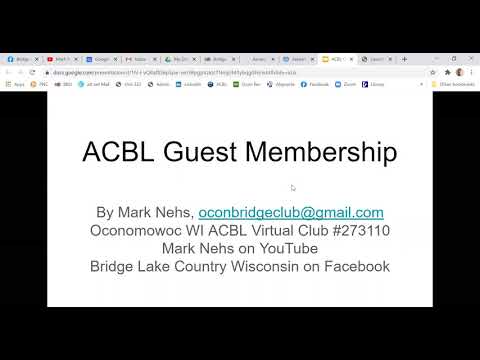 ACBL Guest Membership. Free 120 day American Contract Bridge League ...