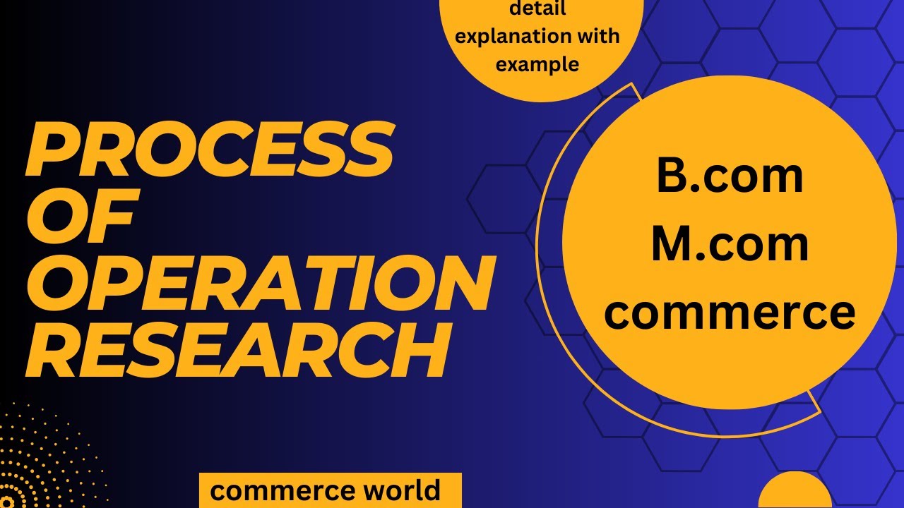 Process Of Operation Research in Detail💯| B.com | M.com | - YouTube