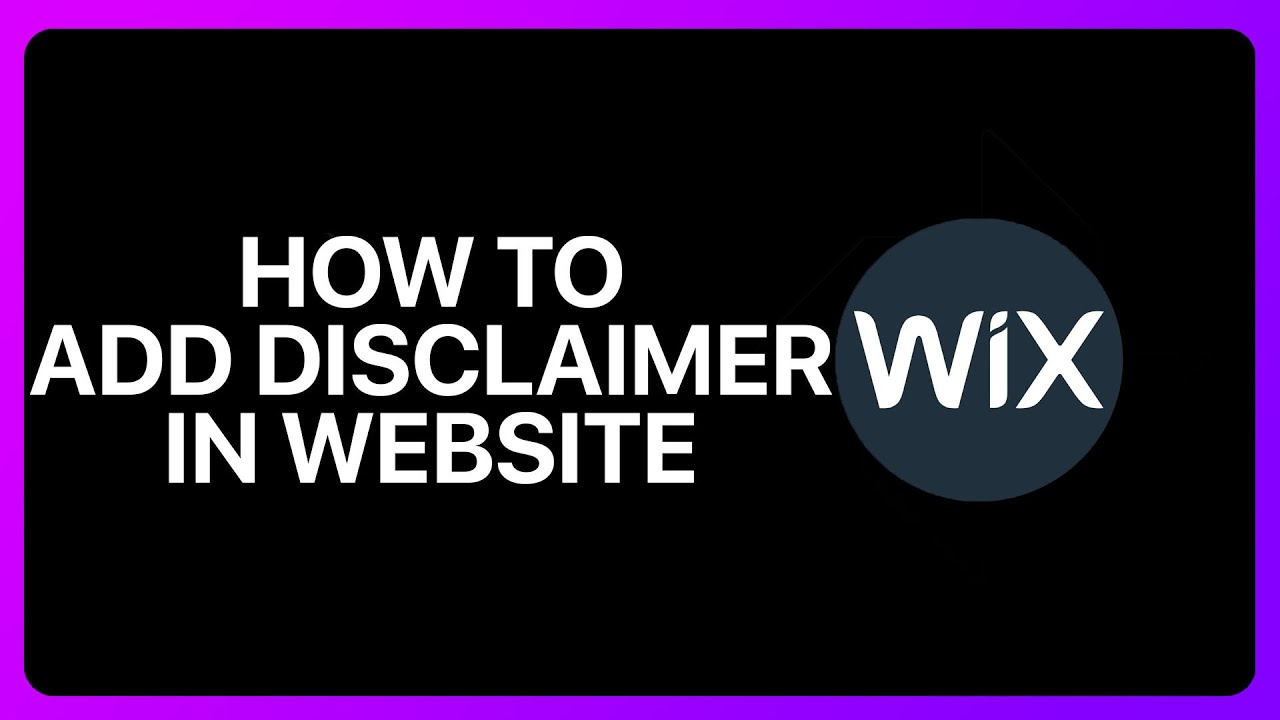 How To Add Disclaimer In Wix Website Tutorial - YouTube