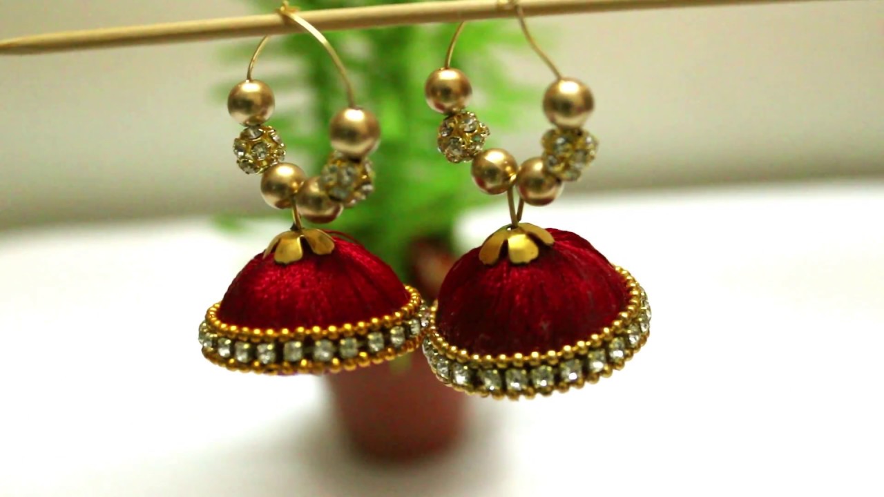 Silk Thread Jhumkas Tutorial for Beginners - YouTube