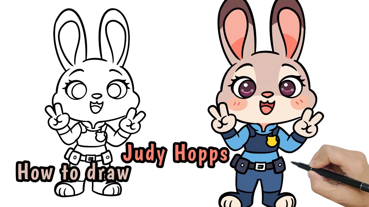 How to Draw Judy Hopps from Zootopia Step by Step - YouTube