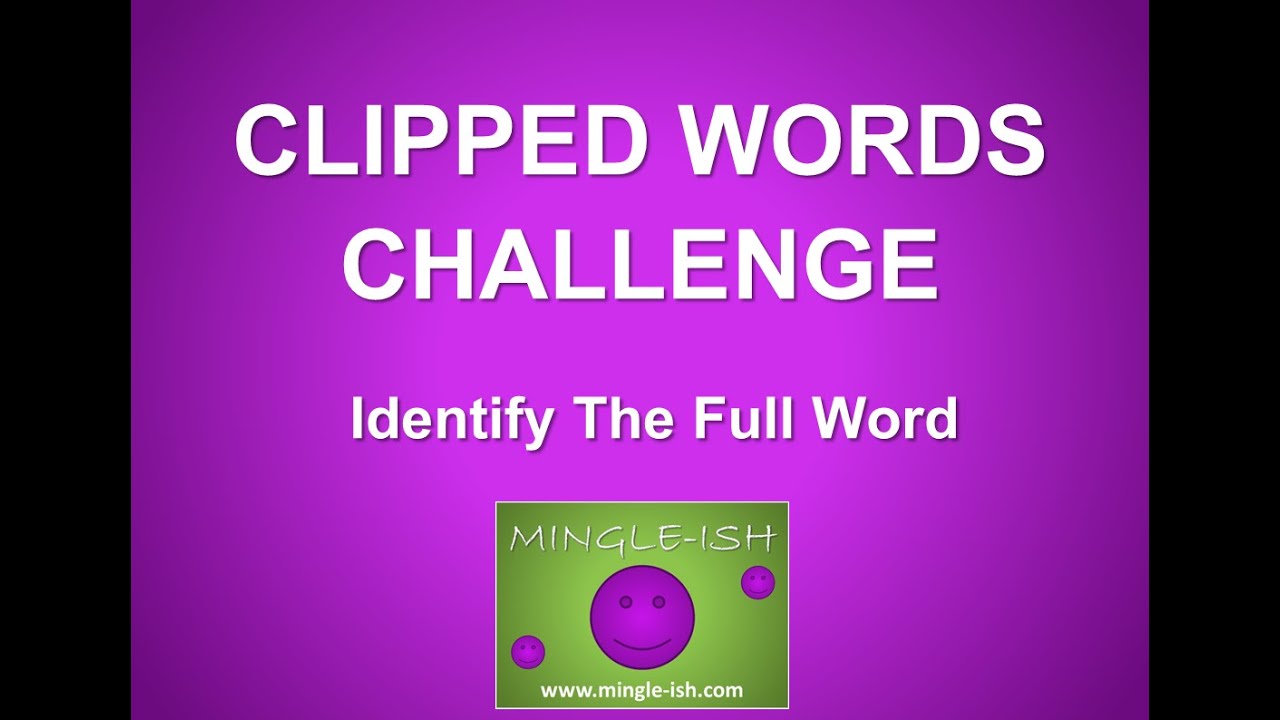 Clipped Words Challenge: Identify the Full Word #2 - YouTube
