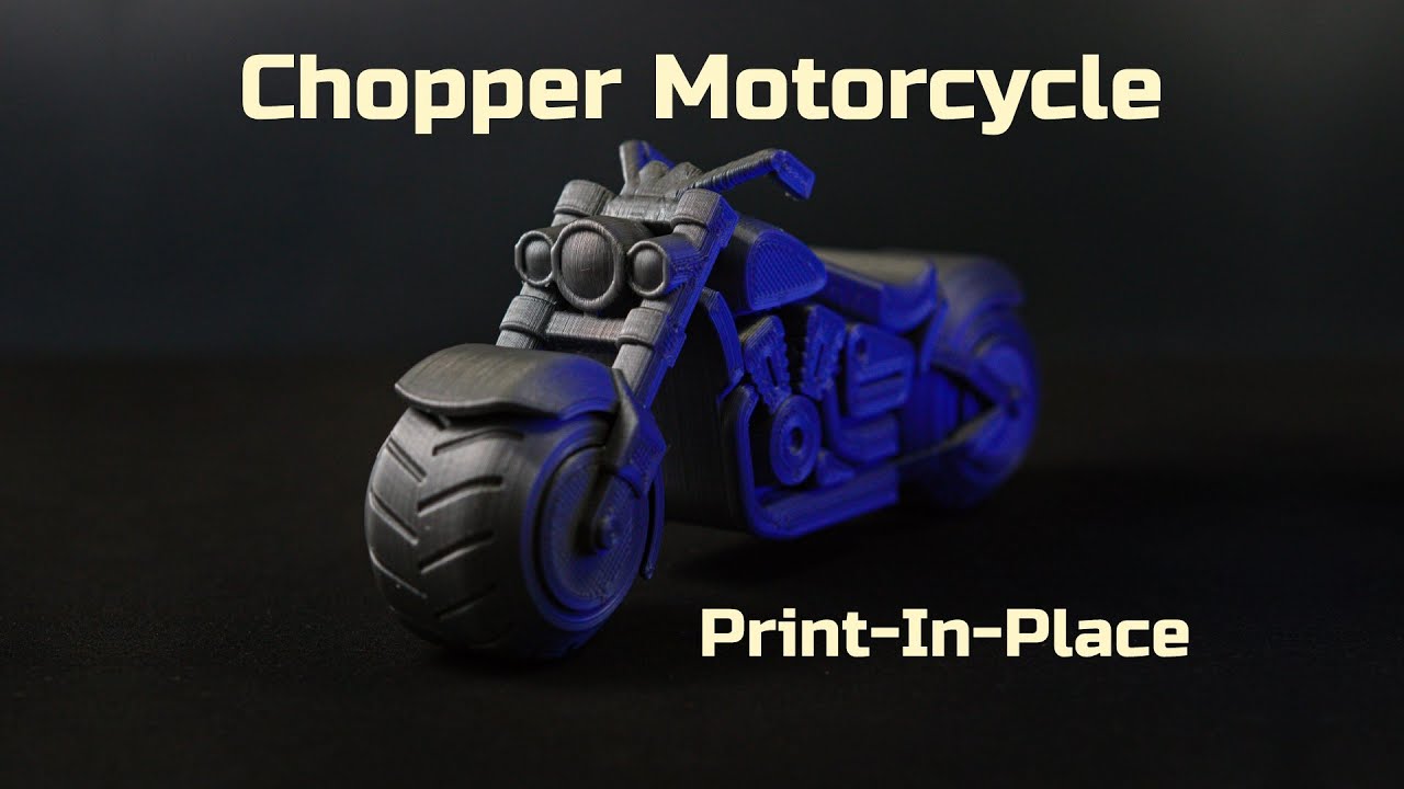 3D Printed Chopper Motorcycle (Print in place) - YouTube