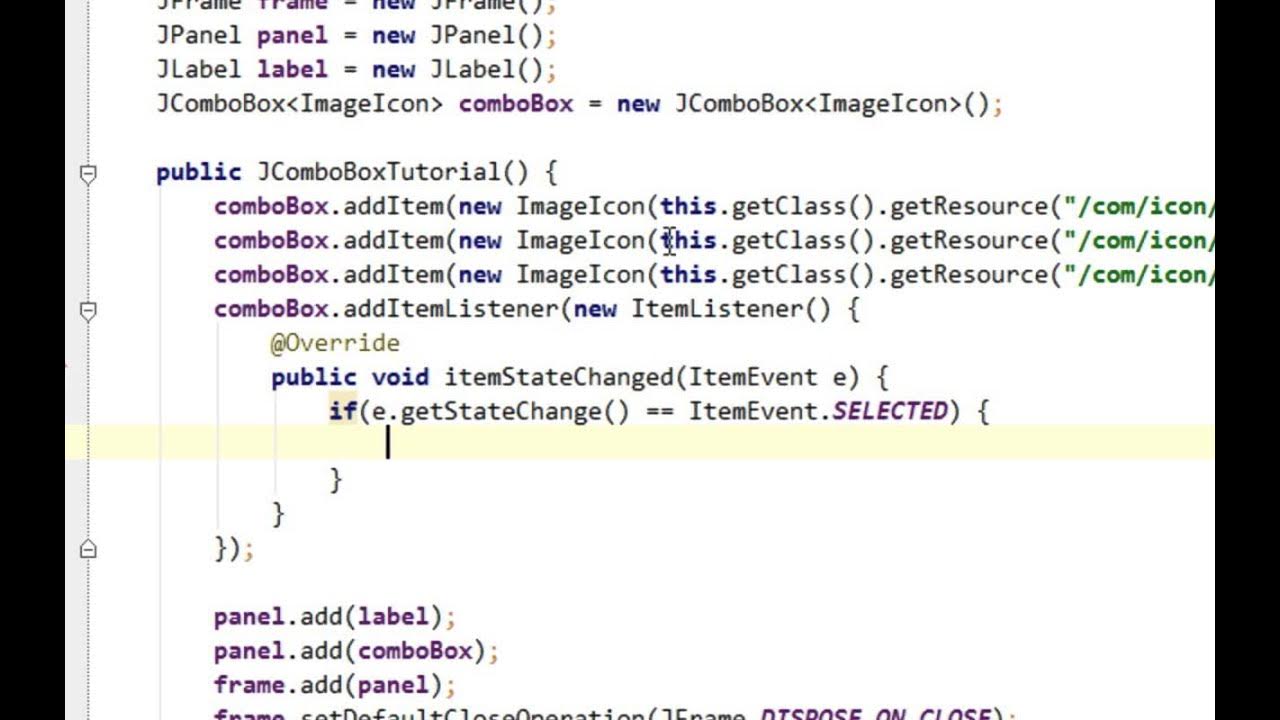 Java swing GUI tutorial #26: JComboBox, ItemListener and DefaultComboBoxModel - YouTube