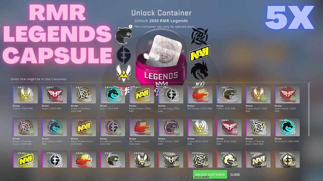 CS:GO 2020 RMR Stickers Capsule Opening - YouTube