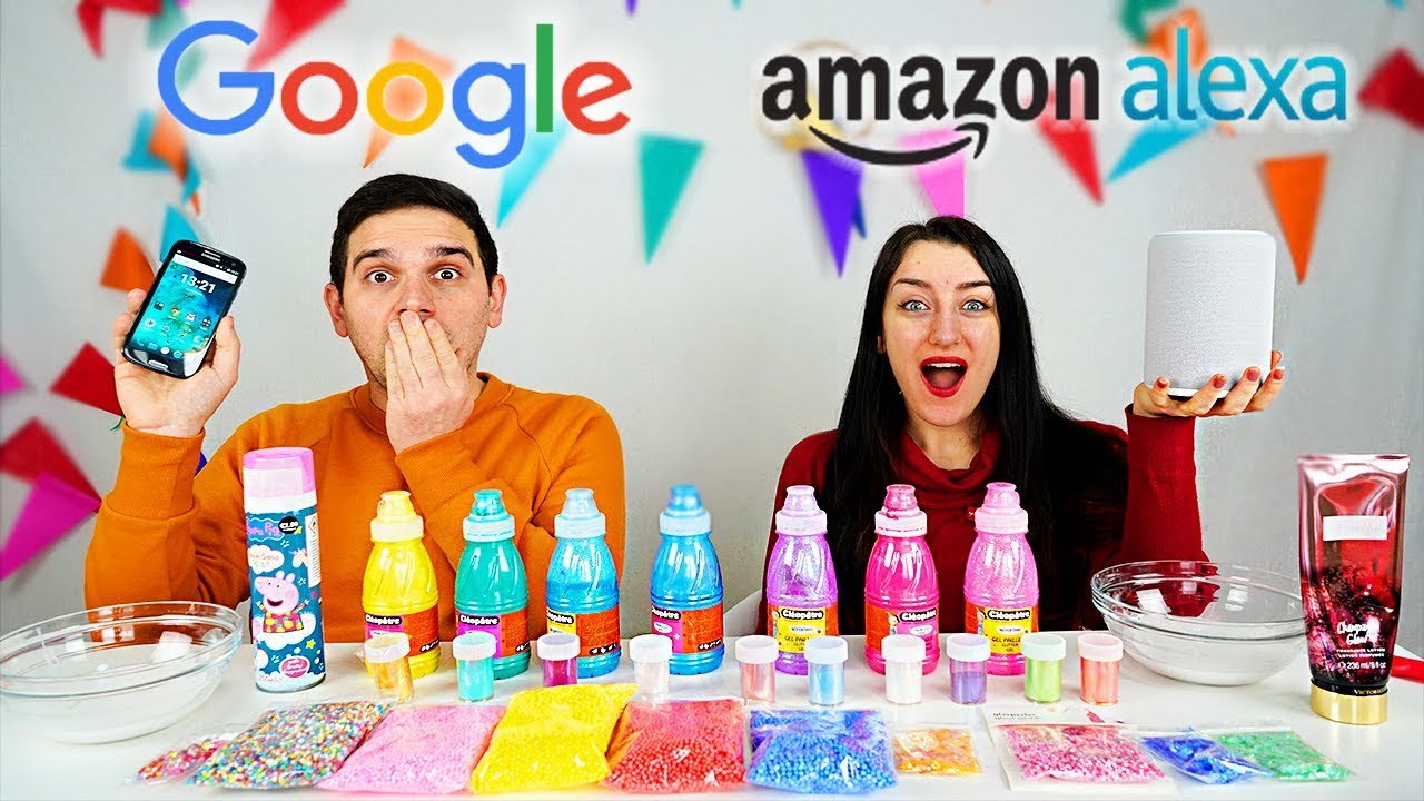 SLIME ALEXA CONTRO GOOGLE CONTROLLANO COME FACCIAMO LO SLIME !!! - YouTube