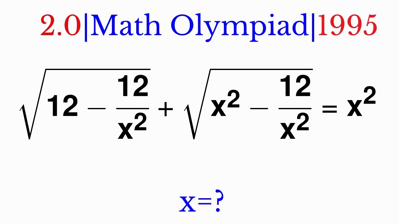 Russia| Moscow Math Olympiad Question from 1995 | Second Method Geendle ...