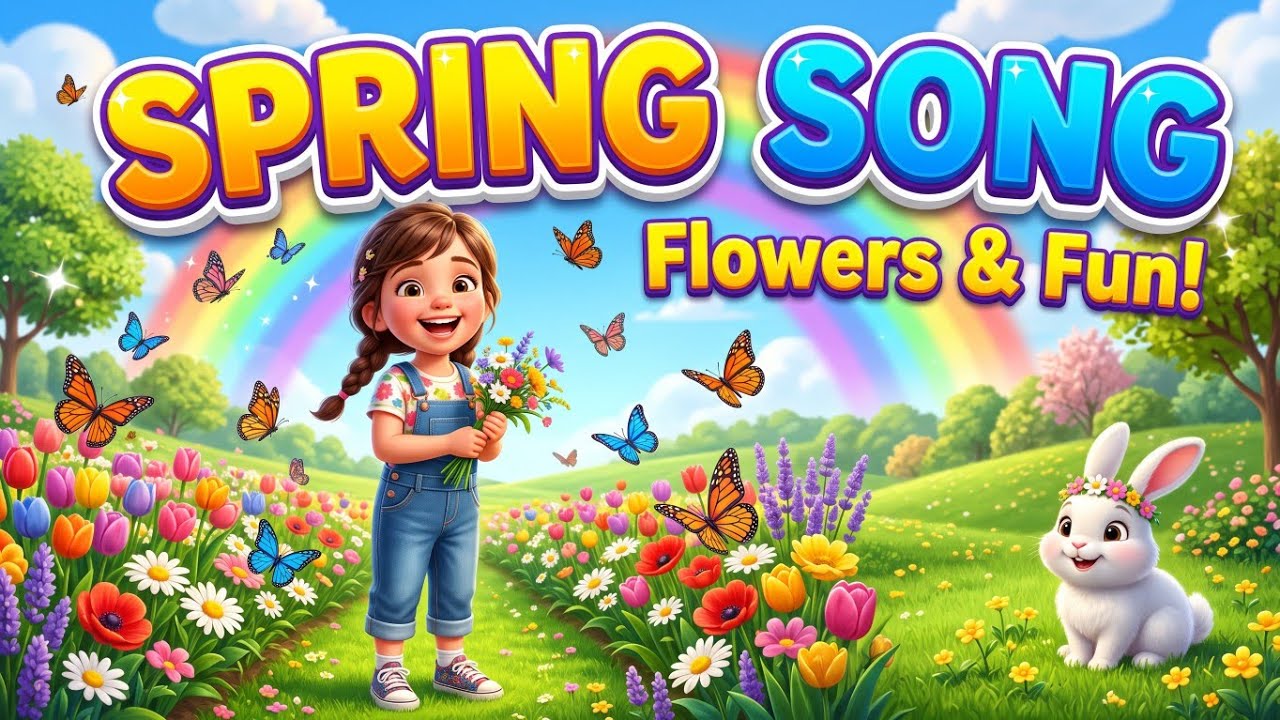 🌸 Spring Song for Kids 🌈 | Flowers & Butterflies | Happy Rhymes TV ...