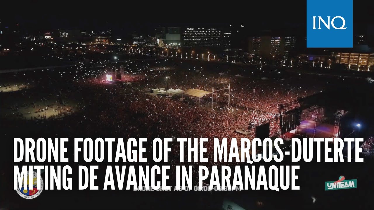 Drone footage of the Marcos-Duterte miting de avance in Parañaque - YouTube