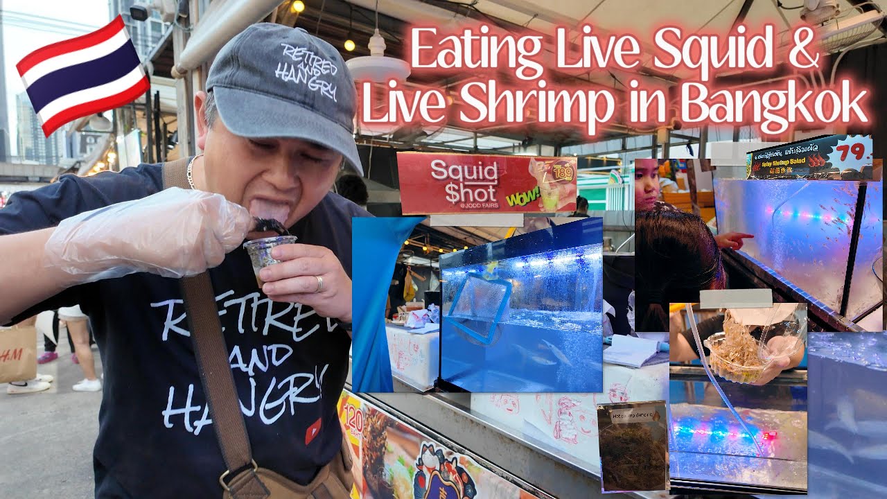 🇹🇭 Thrill-Seeking Tastes: Eating Live Squid and Shrimp at Bangkok's ...