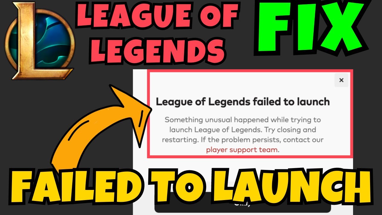 League of legends failed to launch something unusual happened Fix - YouTube