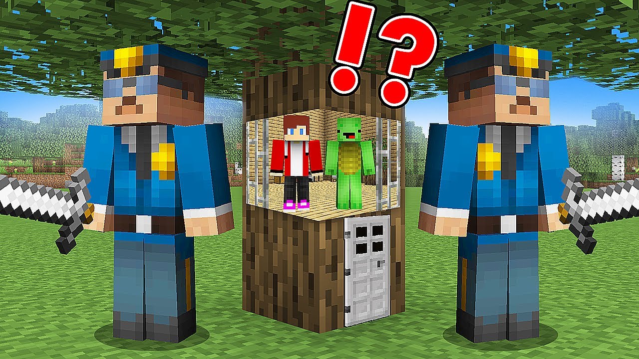 How JJ and Mikey ESCAPED From TREE PRISON in Minecraft? - ( Maizen ) - YouTube