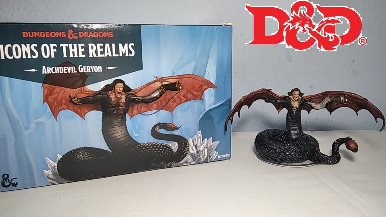 D&D ICONS OF THE REALMS ARCHDEVIL GERYON PREPAINTED MINIATURE REVIEW ...