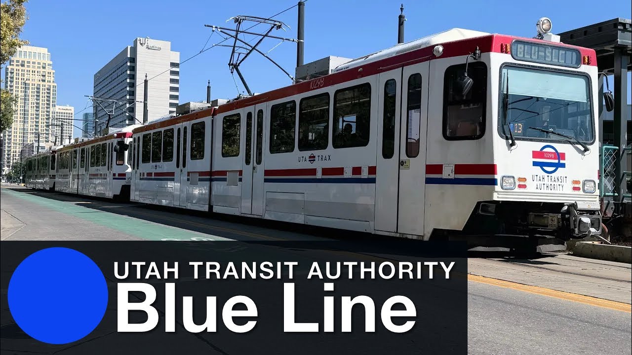Utah Transit Authority TRAX Blue Line, Salt Lake to Draper Town Center ...