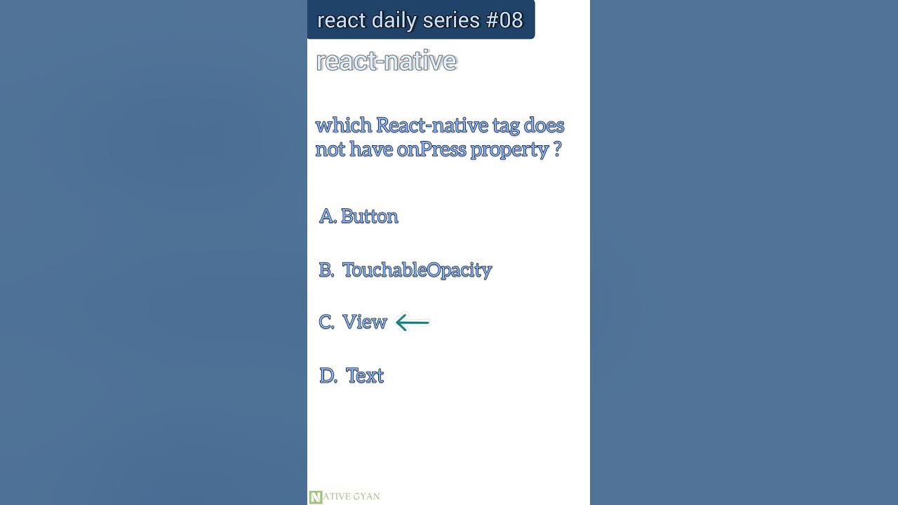 React Native Question Series 08 React React Native Redux Daily Series Youtube
