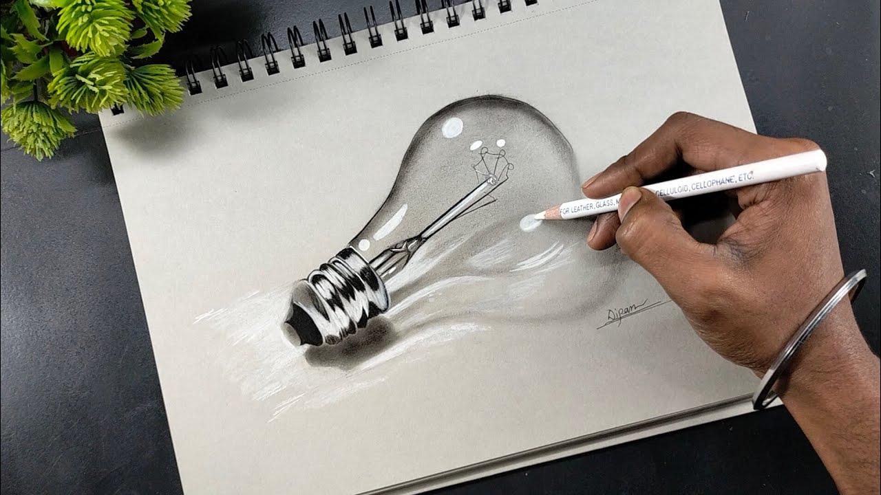 3D Blaub 💡 drawing with charcoal pencil | How to draw 3d blaub - YouTube