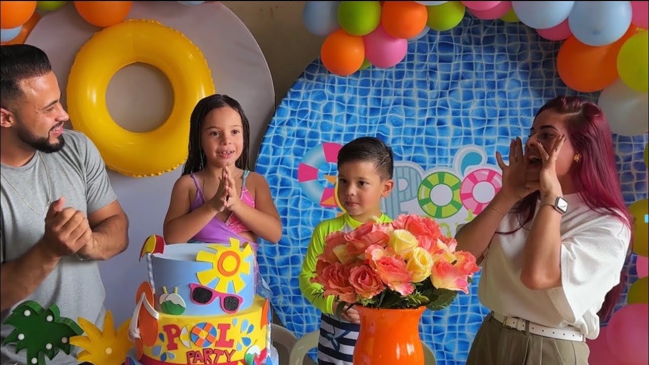 Aniversário Isabella e Caleb | Pool party - YouTube
