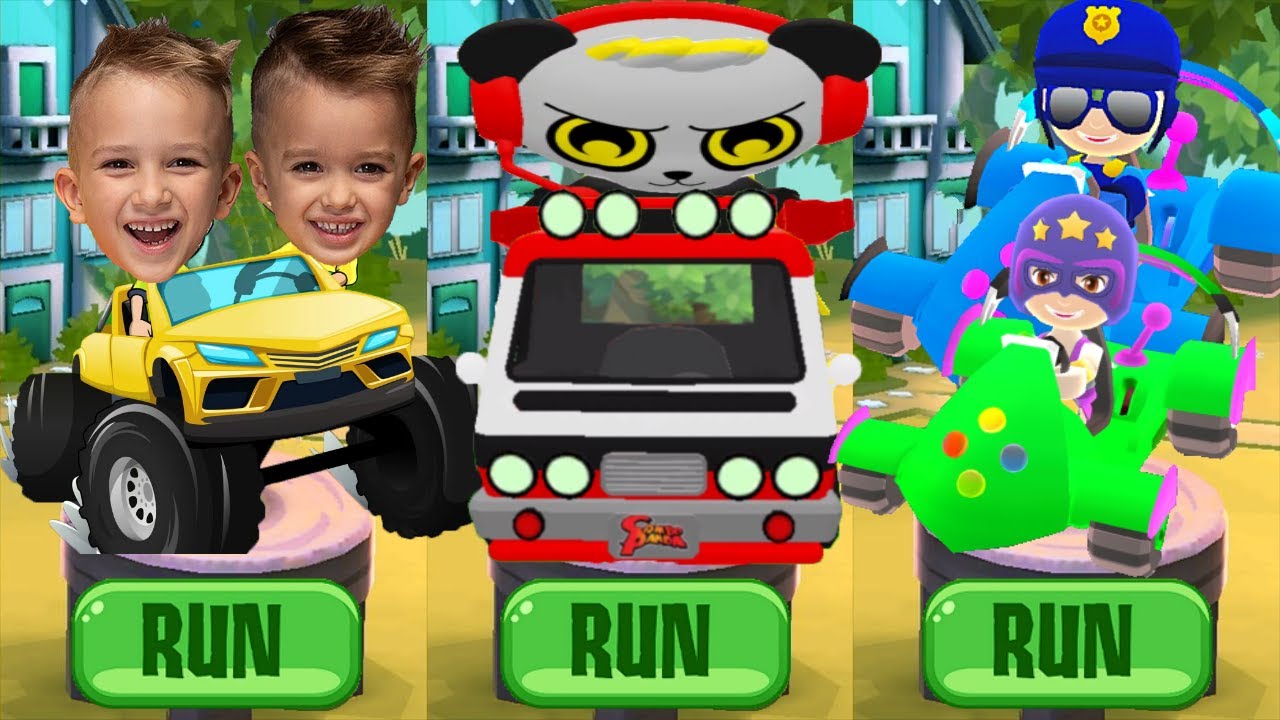 Tag with Combo Panda vs CKN Toys Car Hero vs Vlad and Niki Vehicle Run ...