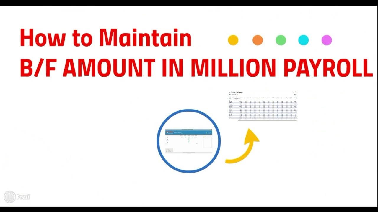 MILLION | Payroll Tutorial 2 How to maintain B F amount in Million ...