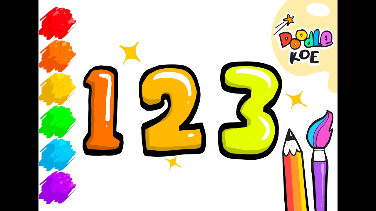 Colorful 1 2 3 | drawing & coloring for kids and toddlers 🪄 - YouTube