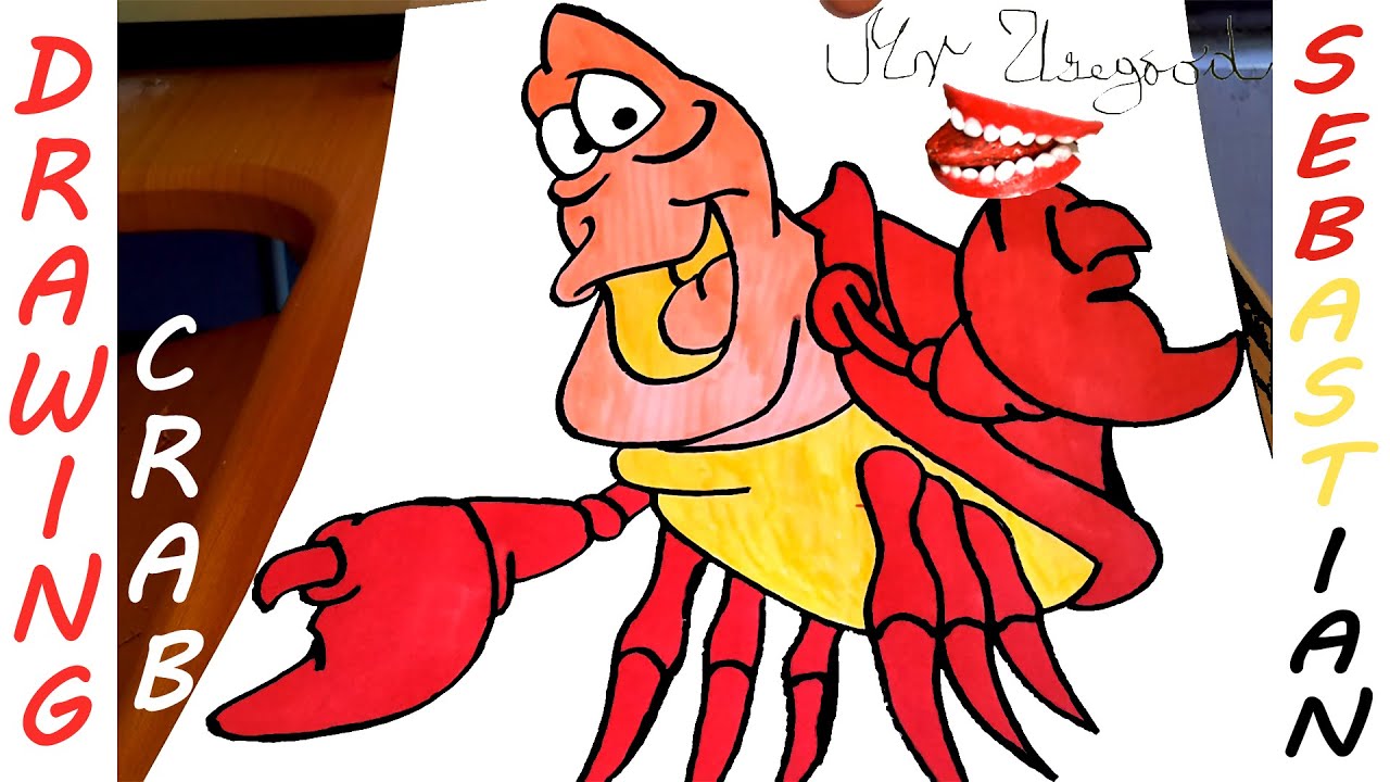 How to Draw SEBASTIAN from The Little Mermaid Easy and color | # ...