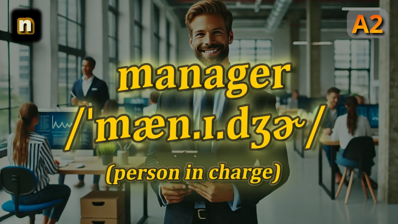 [n] Manager meaning (person in charge) with 5 examples - YouTube