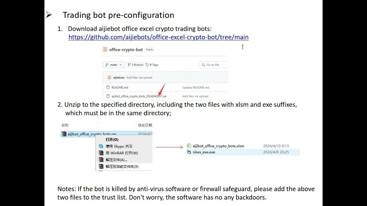 office excel crypto trading bots tutorial 2:pre-configuration - YouTube