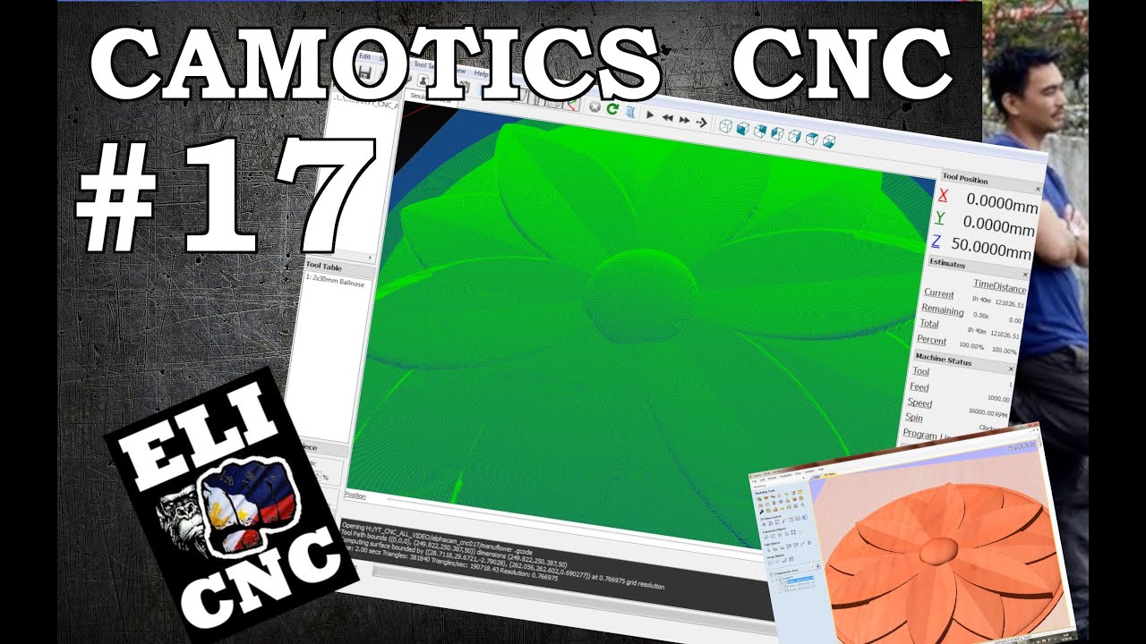 CAMOTICS CNC VID 017 / 3D DESIGN CIRCLE FLOWER RELIEF - YouTube