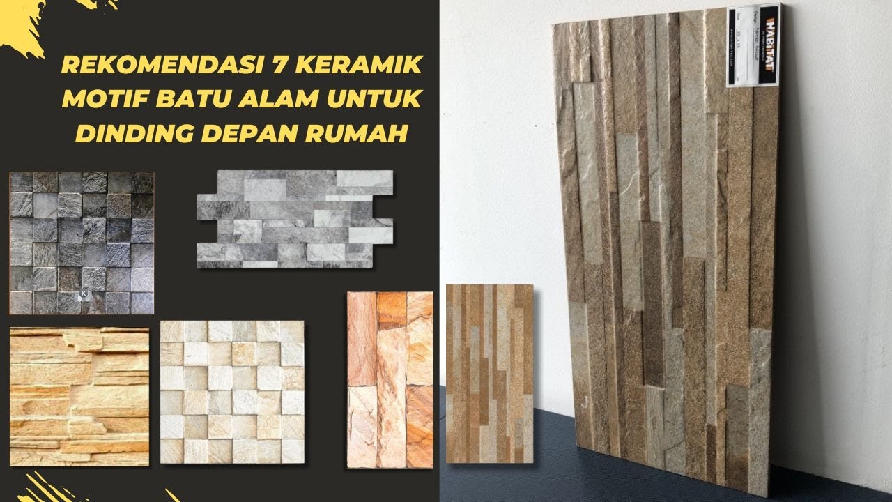 Rekomendasi 7 keramik motif batu alam untuk dinding depan rumah - YouTube