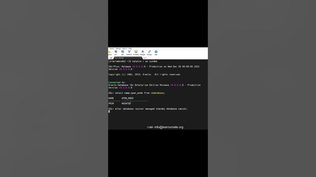 #shorts Convert Physical standby database to Active standby in Dataguard. #learnomate ...